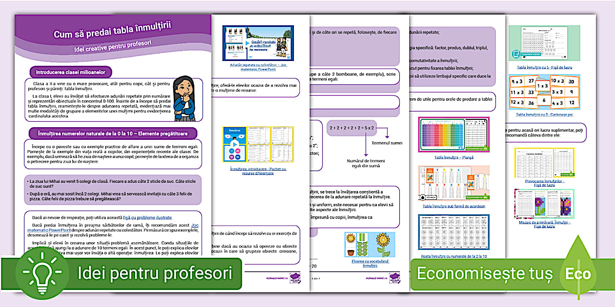 FREE! - Cum să predai tabla înmulțirii – Idei creative pentru profesori