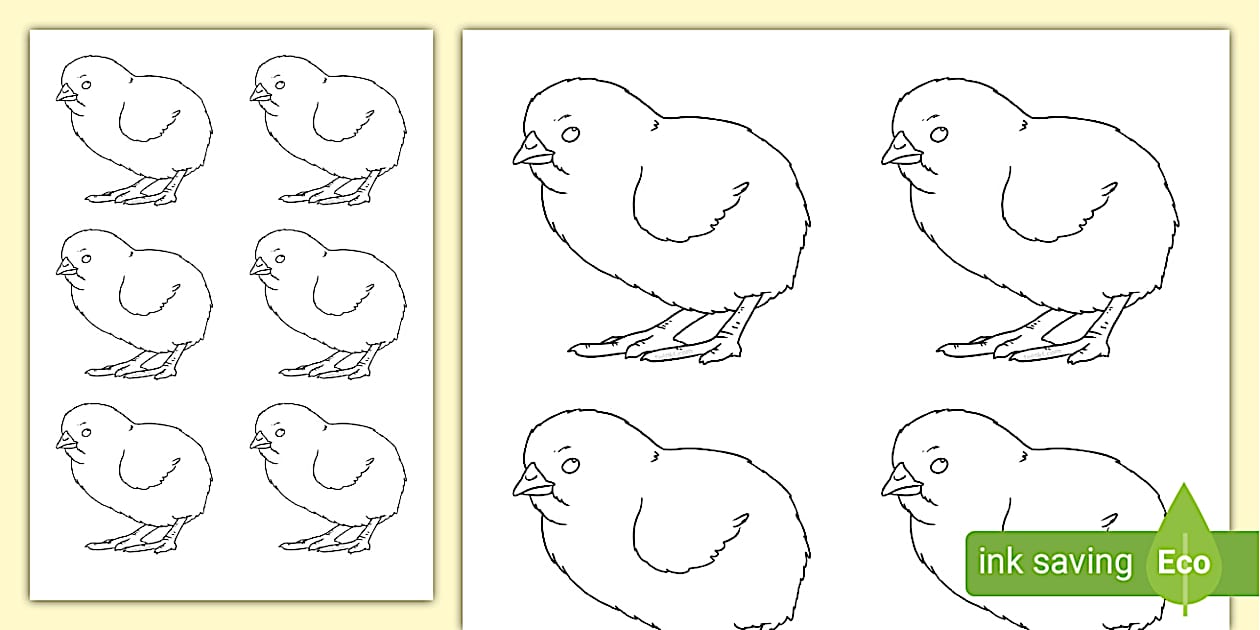 Small Chick Templates | Easter Colouring - Twinkl
