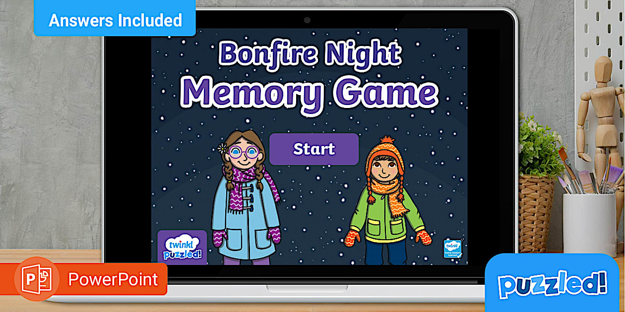 Fun Bonfire Night Memory Game Puzzle PowerPoint - AL - Kids