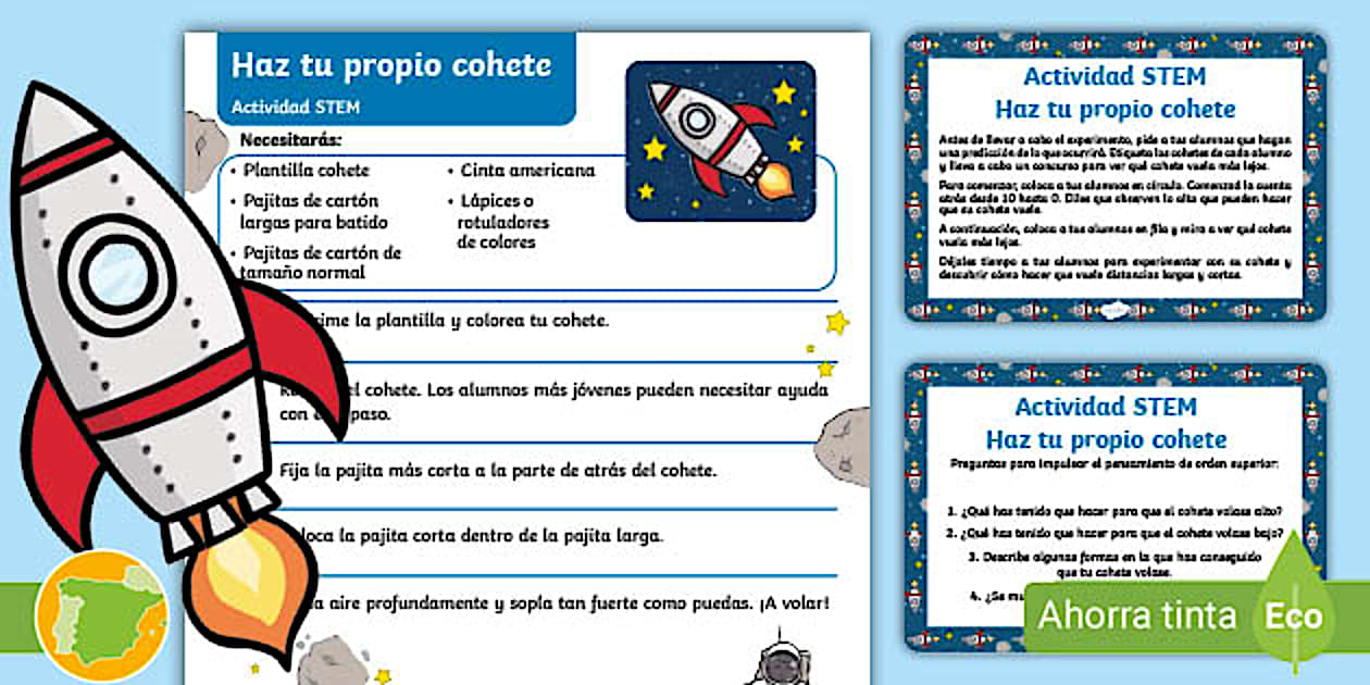 Actividad STEM: Haz tu propio cohete (Hecho por educadores)