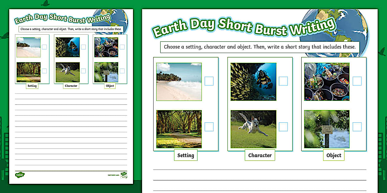 KS2 Earth Day Short Burst Writing Template (teacher made)