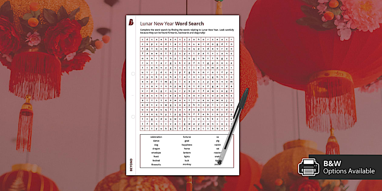Lunar New Year Wordsearch (teacher made) - Twinkl