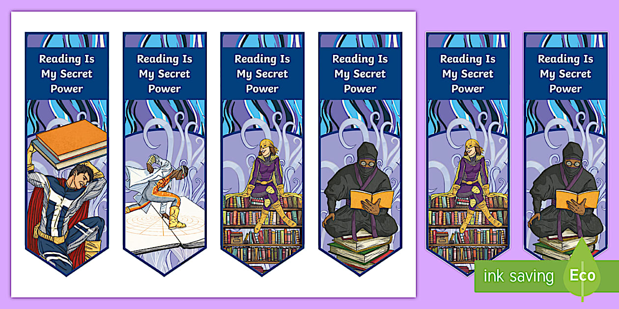 Reading Is My Secret Power Editable Bookmarks (teacher made)