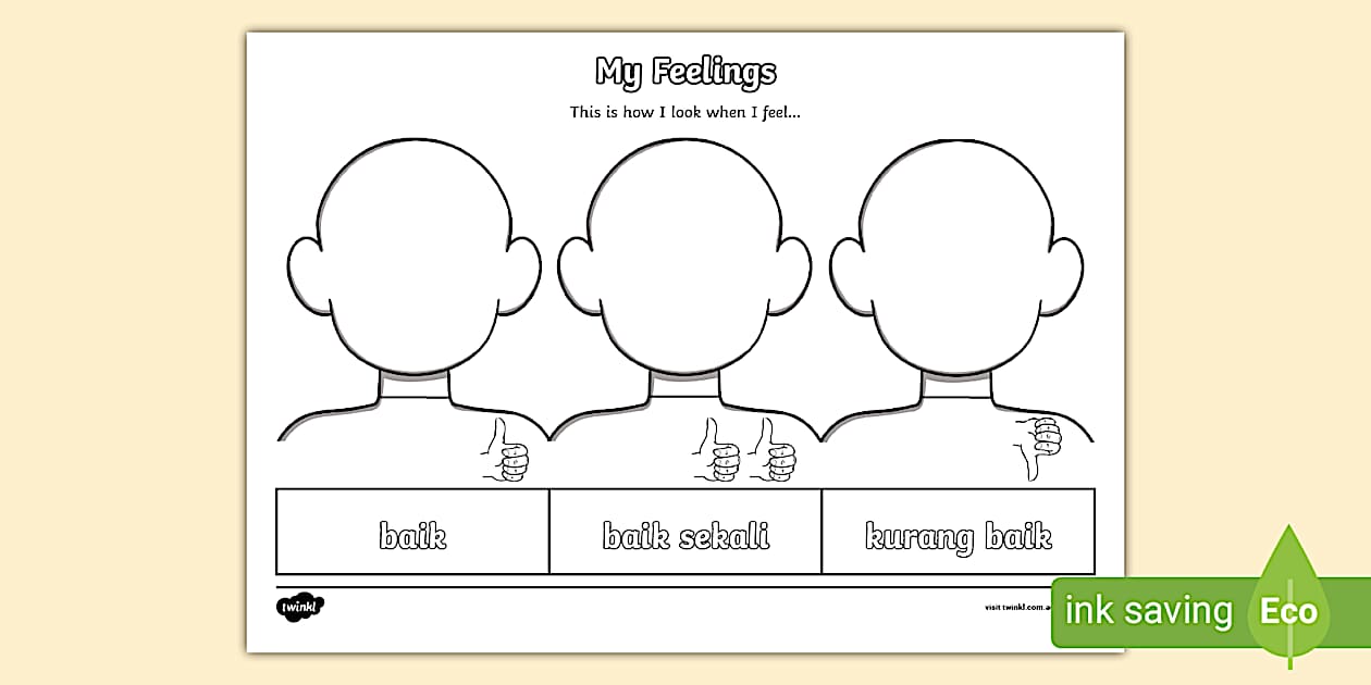 My Feelings Read and Draw Indonesian (teacher made) - Twinkl