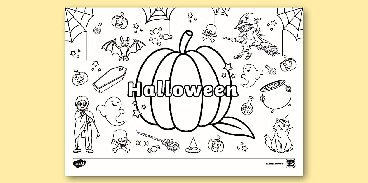 Halloween – Desen de colorat (teacher made) - Twinkl