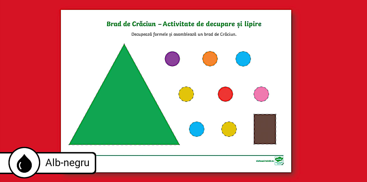 Brad de Crăciun – Activitate de decupare și lipire