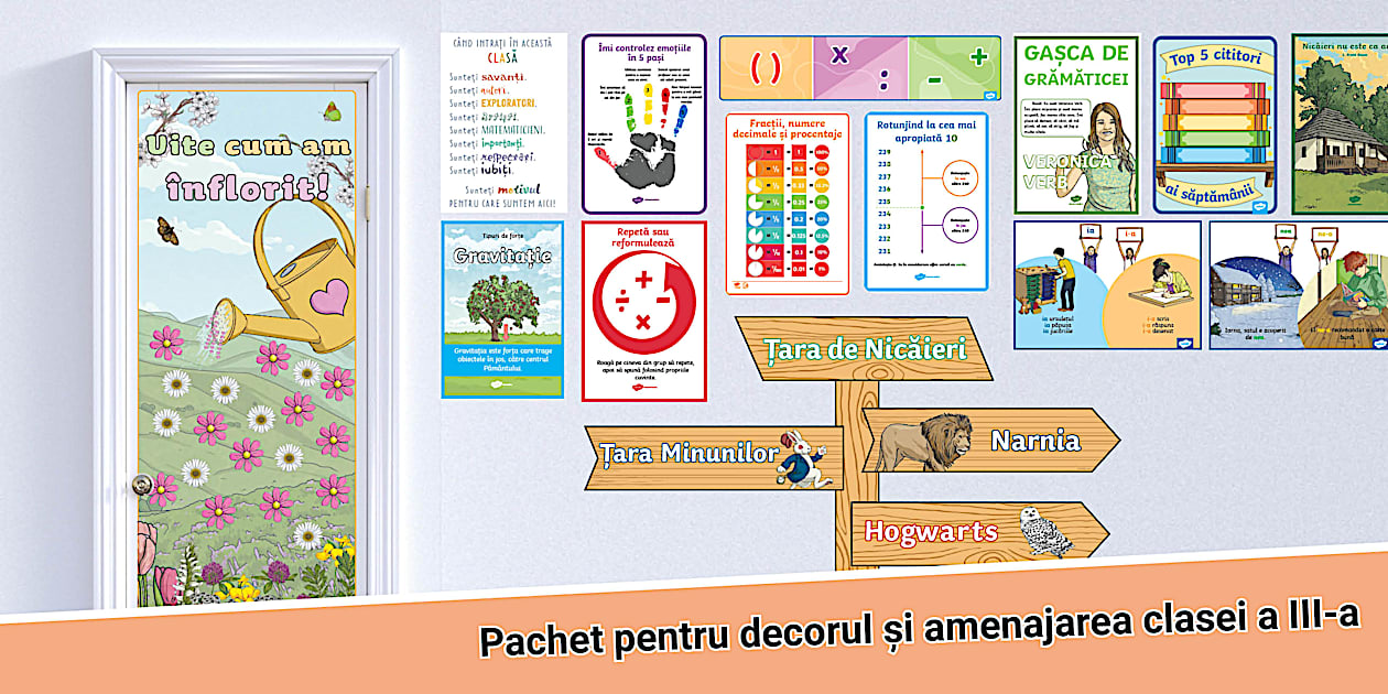 Decor sala de clasă pentru clasa a III-a – Pachet resurse