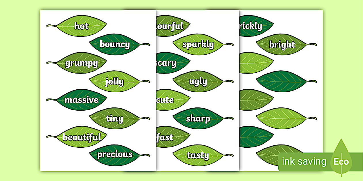 Editable Wow Words on Leaves for Display Tree - Twinkl