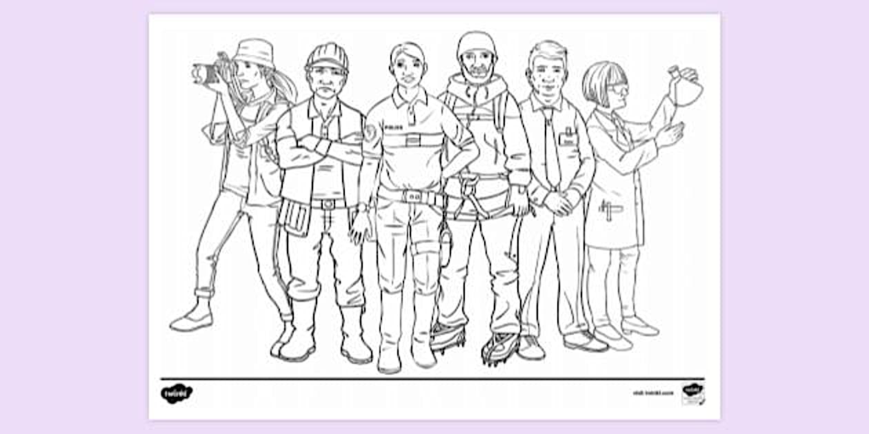 Jobs Colouring | Colouring Sheets (teacher made) - Twinkl