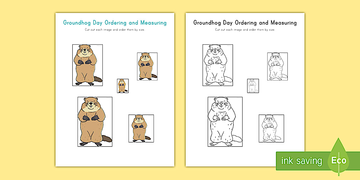 Printable Groundhog Day Measuring Worksheet | Twinkl USA