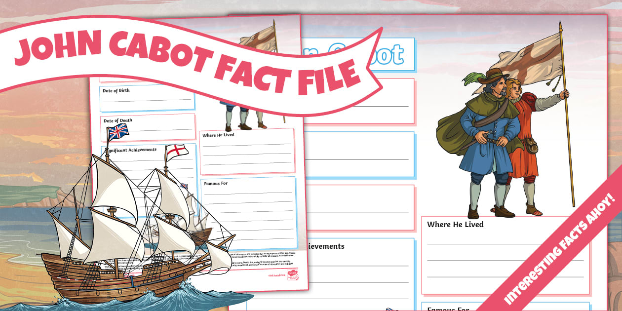 John Cabot Fact File Template - Twinkl