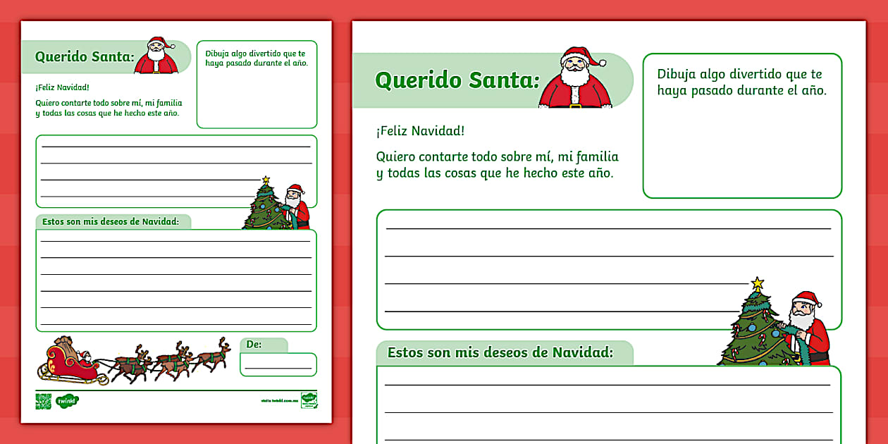 Hoja de actividad: Carta a Santa con foto