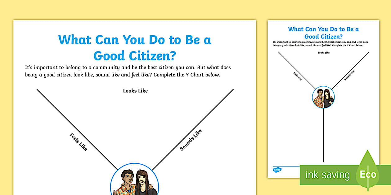 What Can You Do to Be a Good Citizen? Y Chart Worksheet