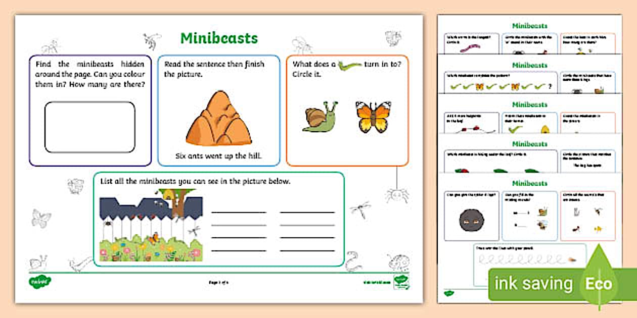 EYFS Minibeast-Themed Topic Activity Mats (teacher made)