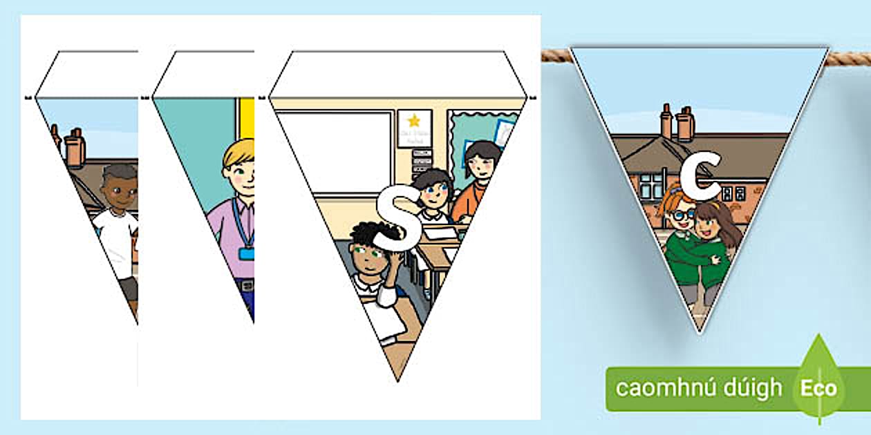 The School Aistear Display Bunting Gaeilge (teacher made)