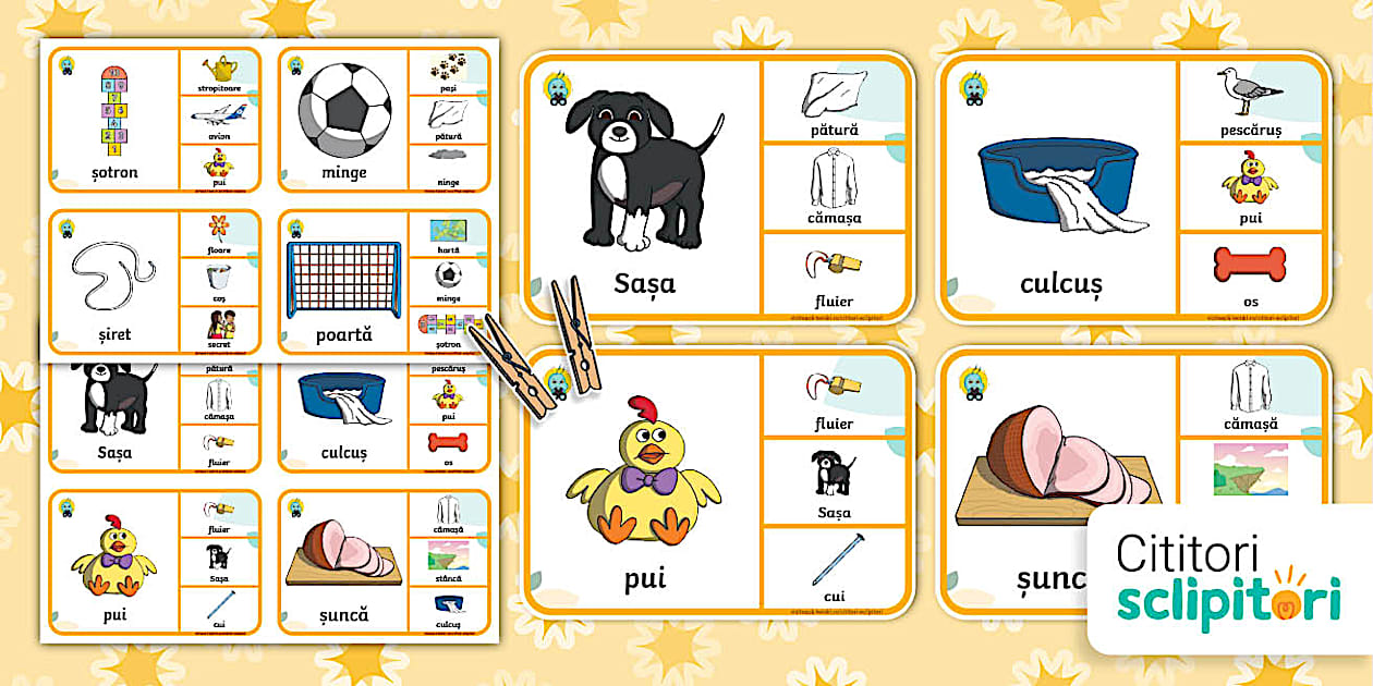 Litera Ș: Sașa – Asociază cuvintele care rimează