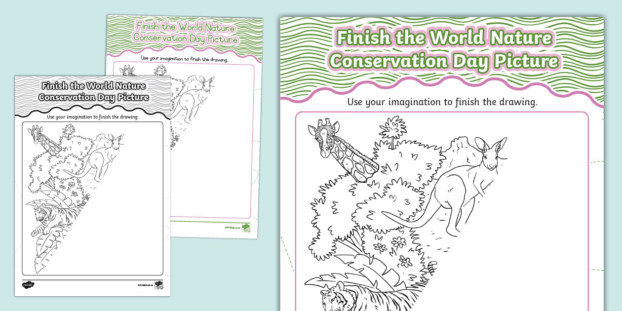 * NEW * Finish the World Nature Conservation Day Picture Worksheet