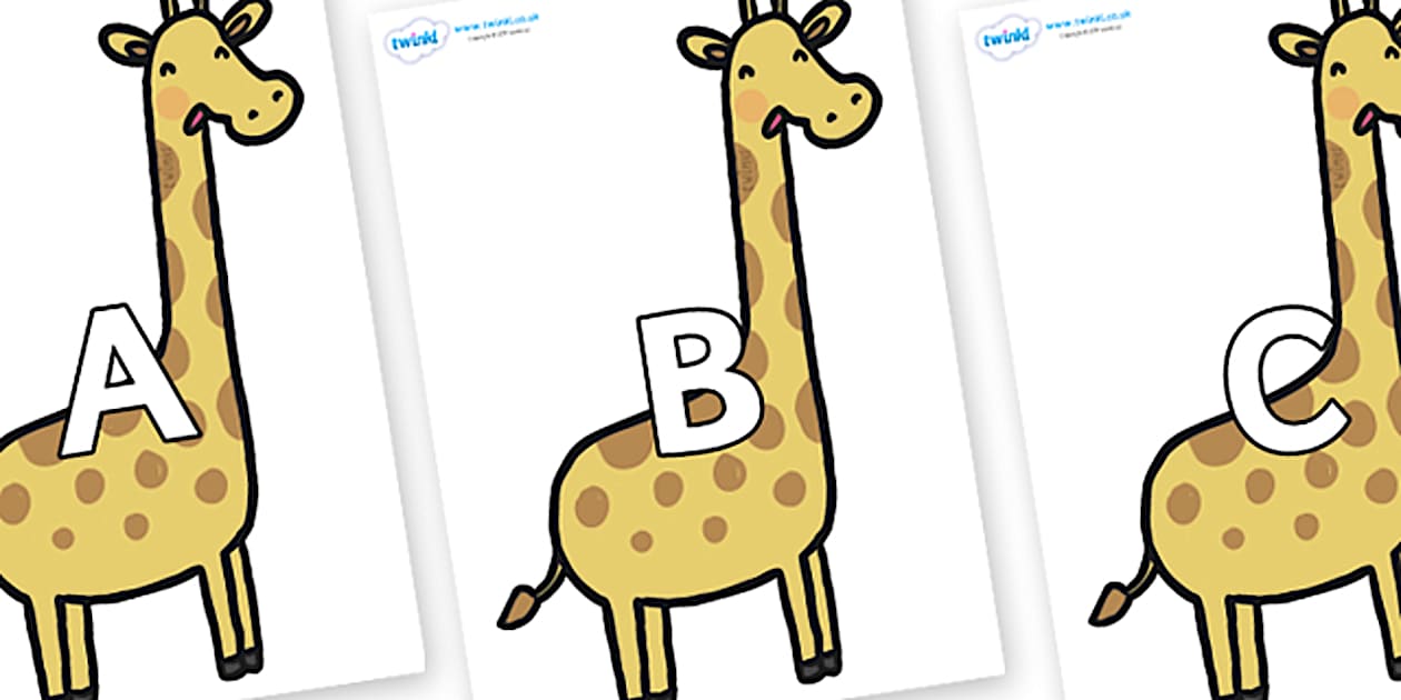 A-Z Alphabet on Giraffes