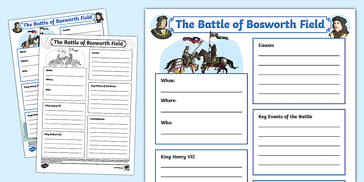 The Battle of Bosworth Field Fact File Template, Bosworth