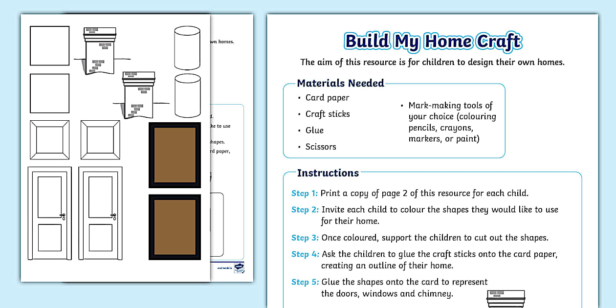 Build My Home Craft (Teacher-Made) - Twinkl