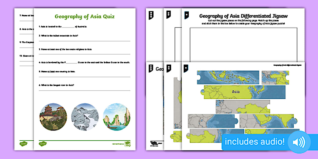 Geography of Asia Resource Pack | Kids Learning Podcast