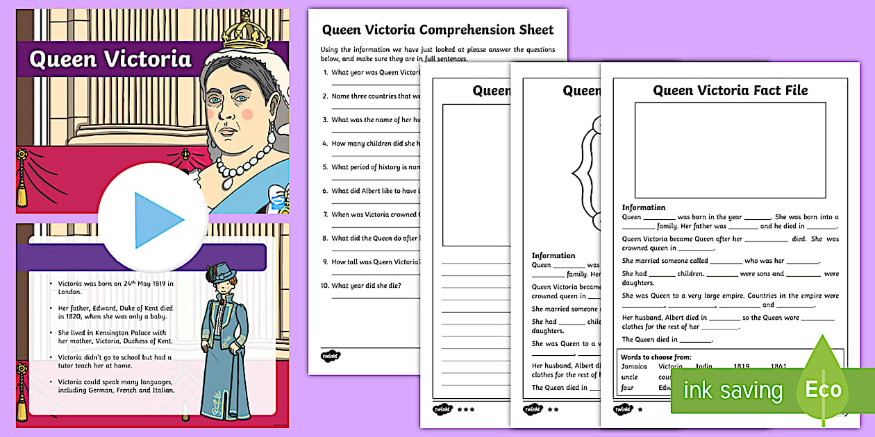 Editable Queen Victoria Task Setter PowerPoint - Twinkl