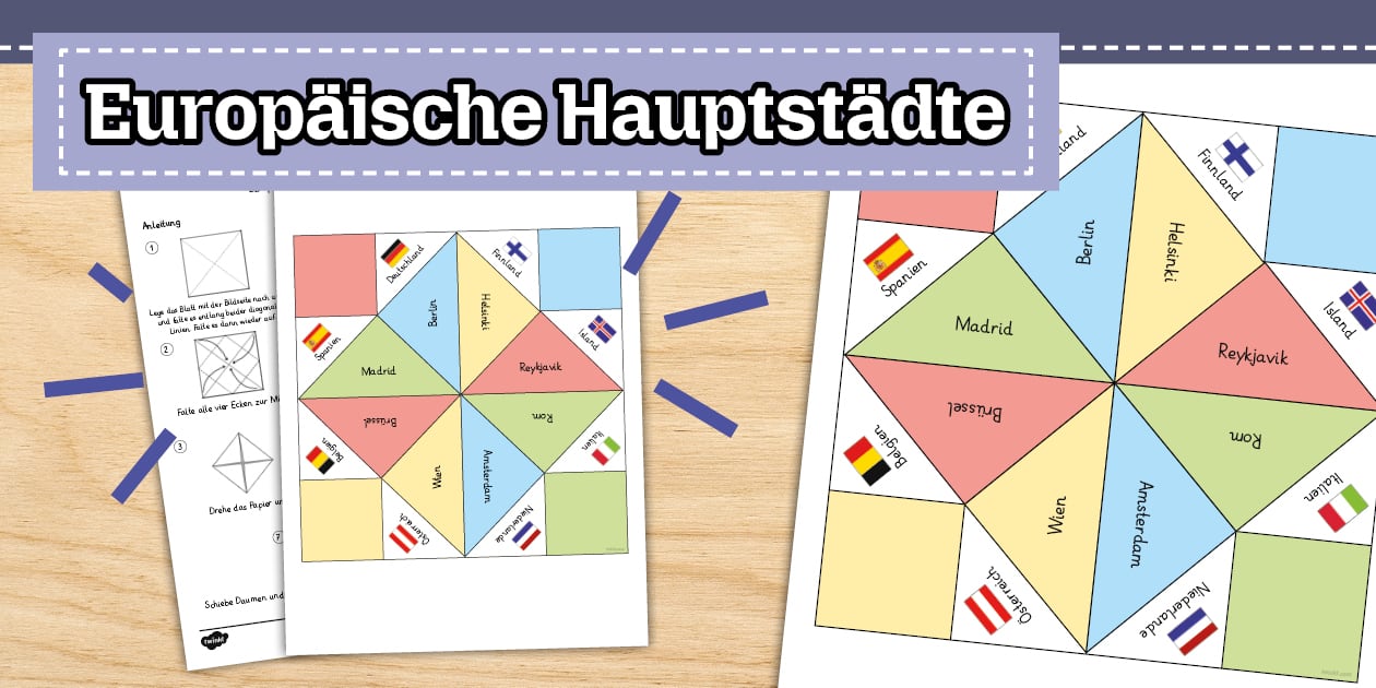 Europäische Hauptstädte - Wahrsager-Spiel
