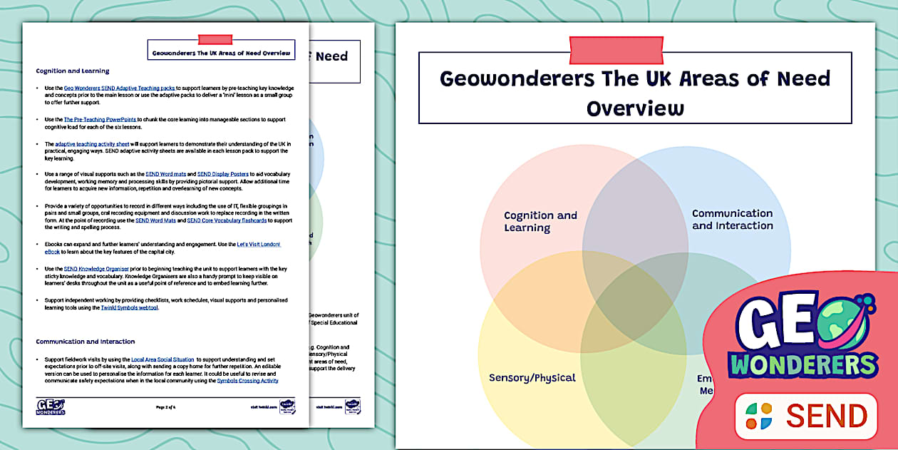 Geo Wonderers The UK SEND Areas of Need Overview - Twinkl