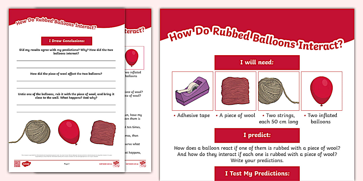Static Electricity Activity (teacher made) - Twinkl