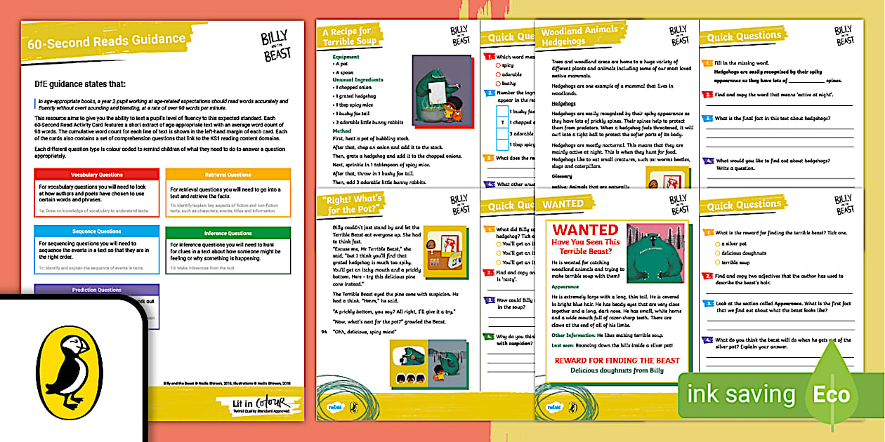 FREE! - Billy and the Beast Reading Activity | Puffin | Twinkl