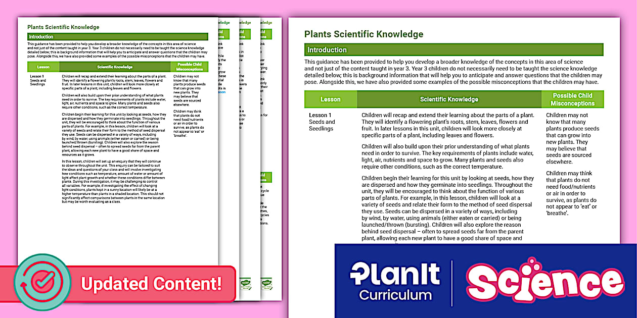 Y3 Plants: Science CPD (teacher made) - Twinkl