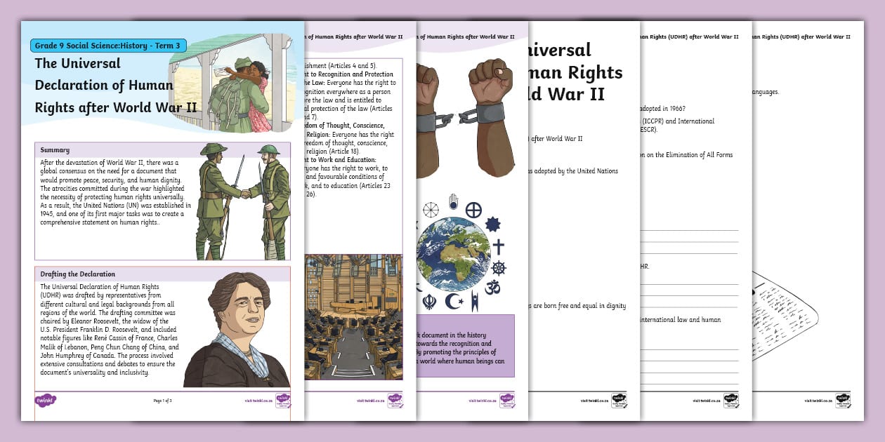 Grade 9 History The Universal Declaration of Human Rights Summary and