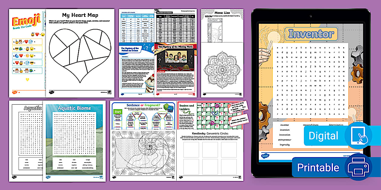 Fifth Grade No-Prep Indoor Recess Activity Pack - Twinkl
