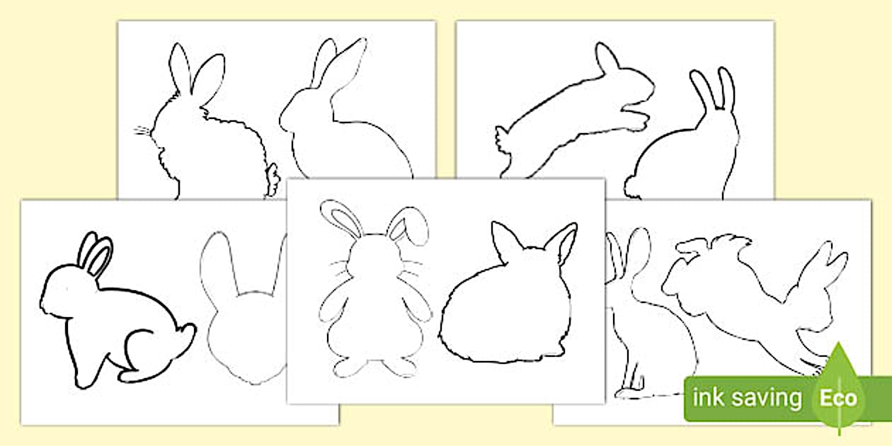 Rabbit Shadow Puppet Templates Cut-Outs (teacher made)