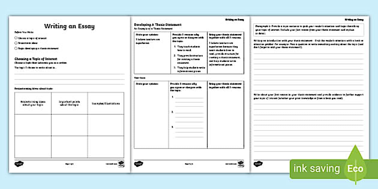 Editable Fifth Grade Writing an Essay Template - Twinkl
