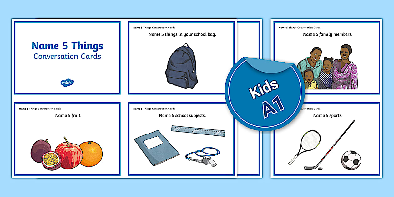 ESL 'Name 5 Things' Speaking Game (teacher made) - Twinkl