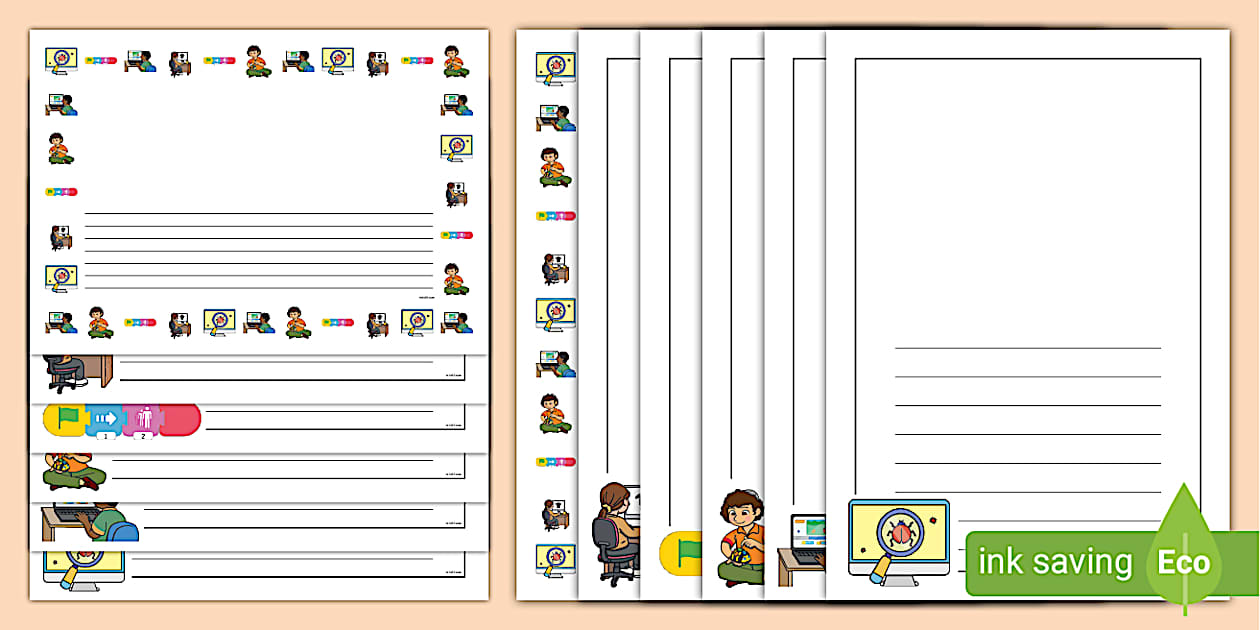 KS1 Computer Science Page Borders - Twinkl - Computing