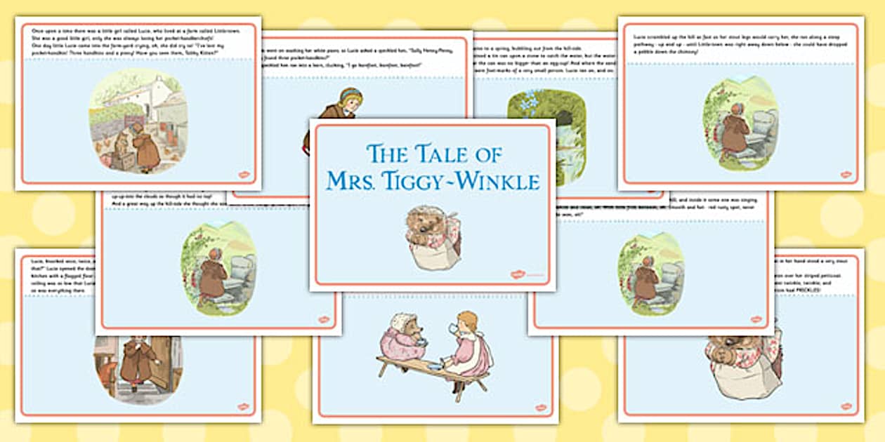 Black and White The Tale of Mrs Tiggy Winkle Story Cards (Beatrix Potter)