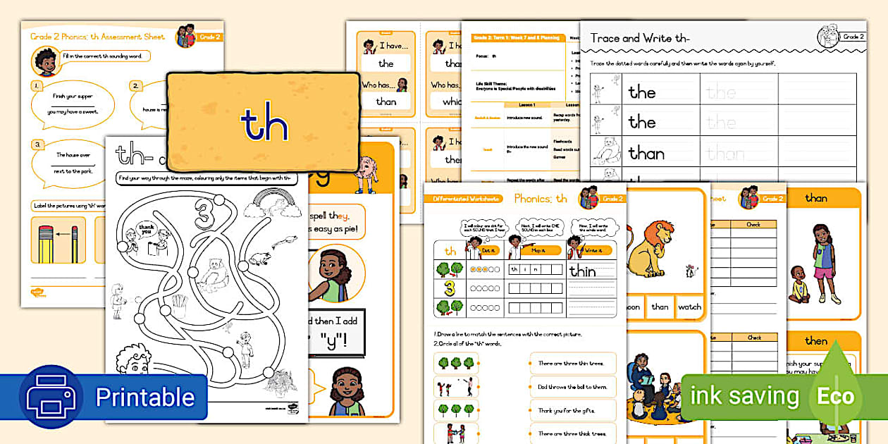 Grade 2 Phonics Pack th-