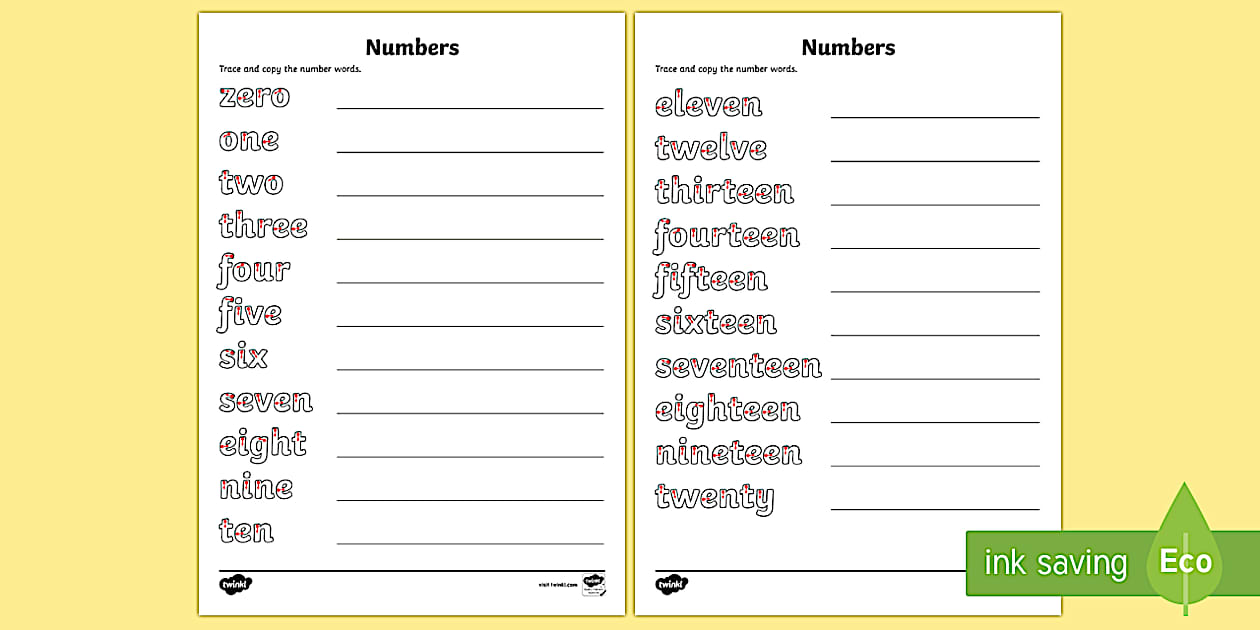 Numbers Practice Writing Worksheet - Numbers Practise Writing Worksheets