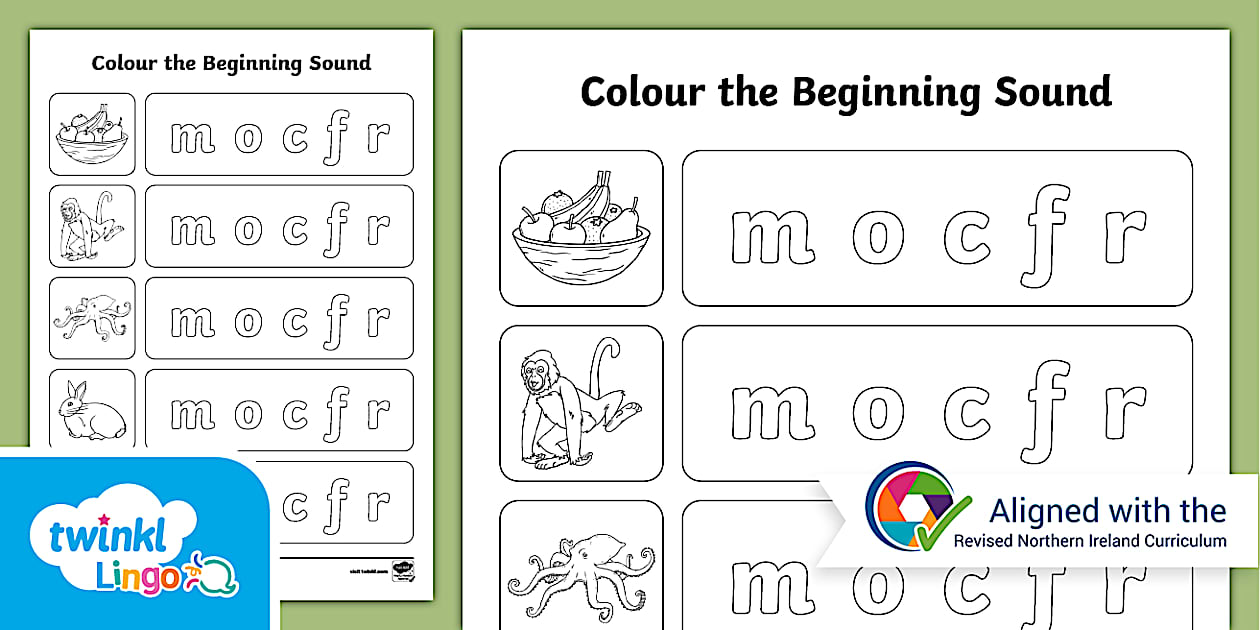 Colour the Beginning Sound MOCFR Activity Sheet | Lingo