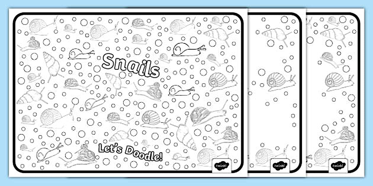 Snail Doodle Colouring Page (teacher made) - Twinkl