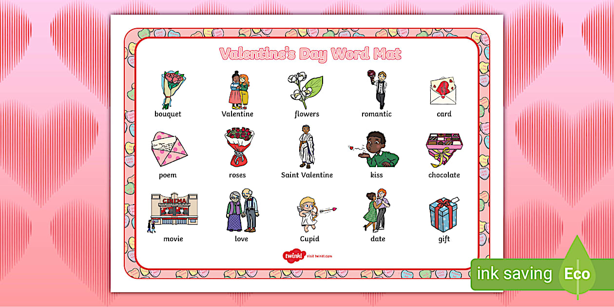 Valentine's Day Words | Primary Vocabulary Resource EYLF