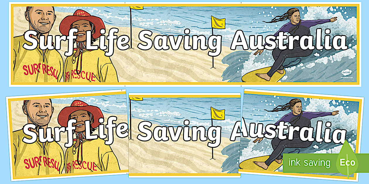 Cursive Surf Life Saving Australia Display Banner - Twinkl