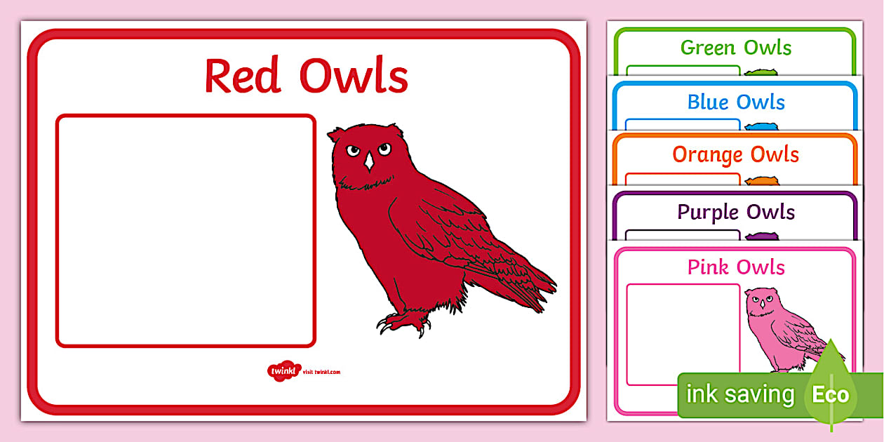 Owl Themed Group and Table Signs (teacher made) - Twinkl
