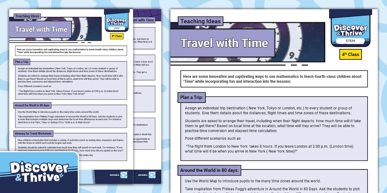 Travel with Time Teaching Ideas Fourth Class - Twinkl