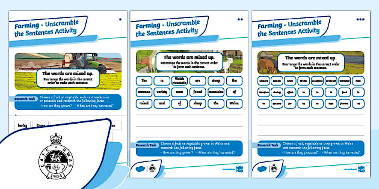 FREE! - Farming in Wales Activity Sheets (teacher made)