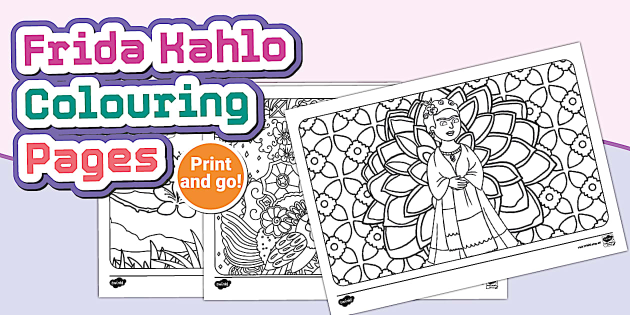 Frida Kahlo Colouring Pages - Twinkl Art