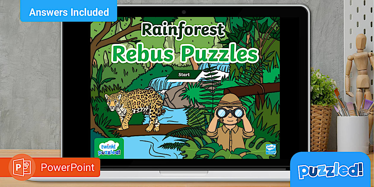 Rainforest themed rebus puzzles - Twinkl - Puzzles - Twinkl