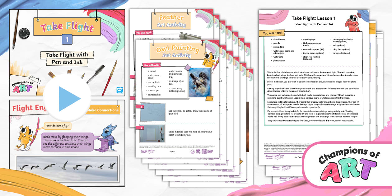Champions of Art: UKS2 Take Flight - Lesson 1 (Teacher-Made)